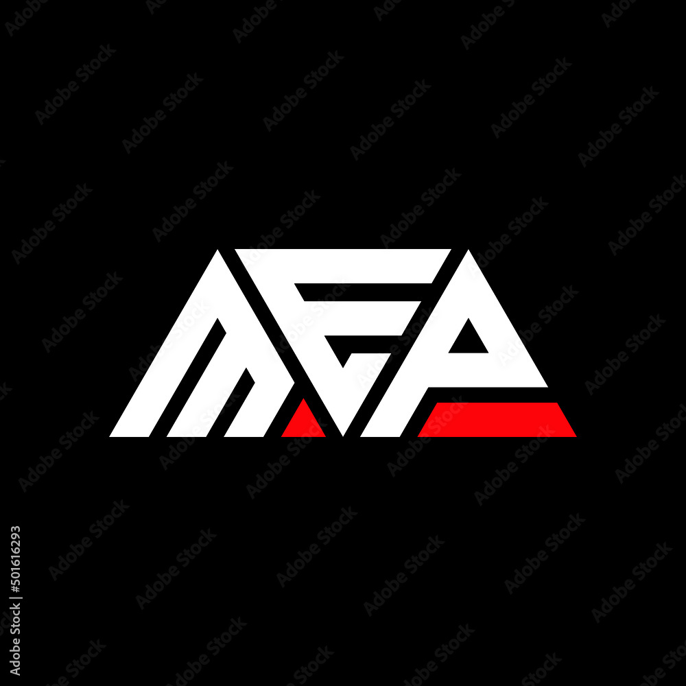 MEP triangle letter logo design with triangle shape. MEP triangle logo ...