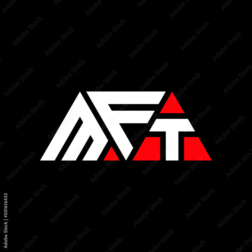 MFT triangle letter logo design with triangle shape. MFT triangle logo ...