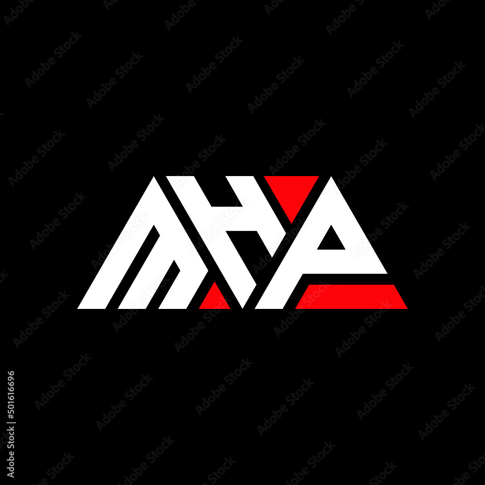 MHP triangle letter logo design with triangle shape. MHP triangle logo ...