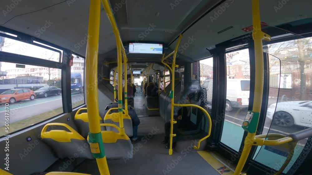 Germany, Berlin. Public transport theme in berlin. Inside view of a ...