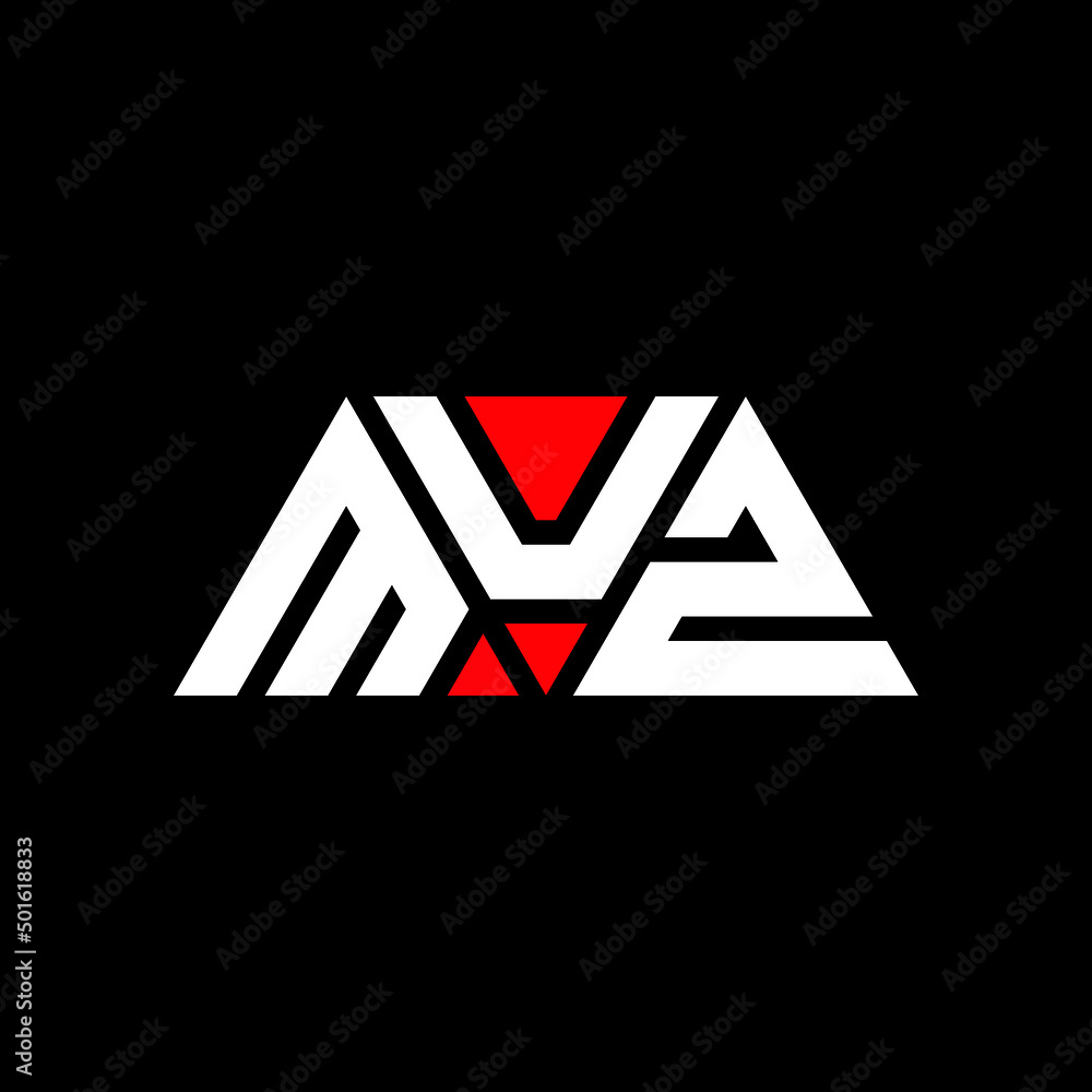 MUZ triangle letter logo design with triangle shape. MUZ triangle logo ...