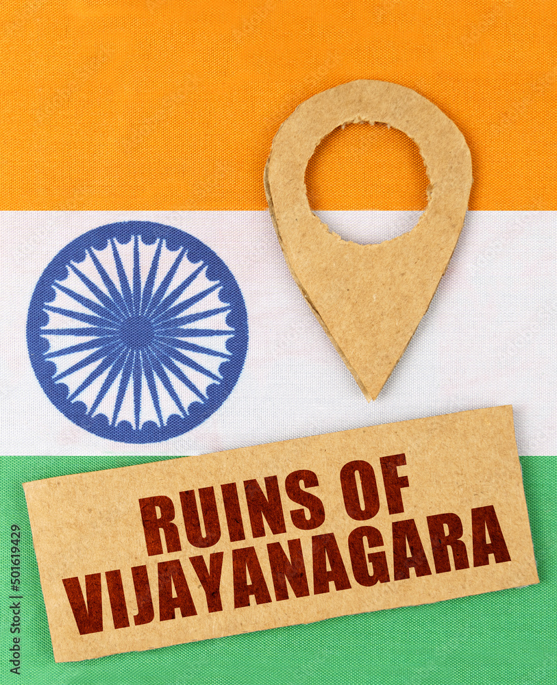 On the Indian flag, a geolocation symbol and a sign with the ...