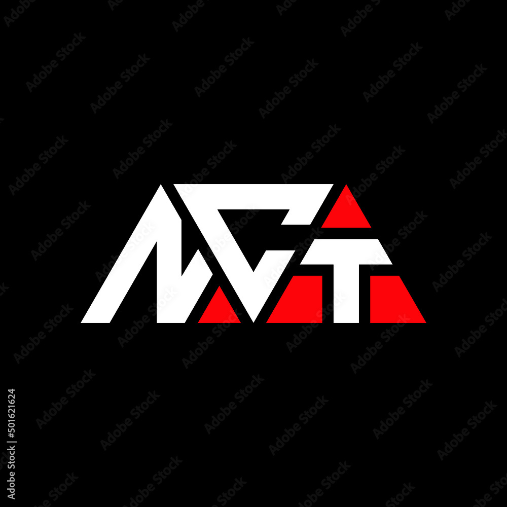 NCT triangle letter logo design with triangle shape. NCT triangle logo ...