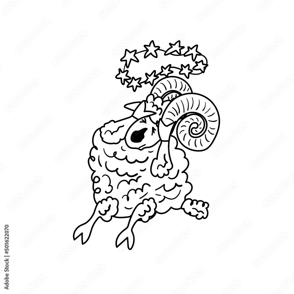 The ram hit his forehead and is holding his head. The stars are flying ...