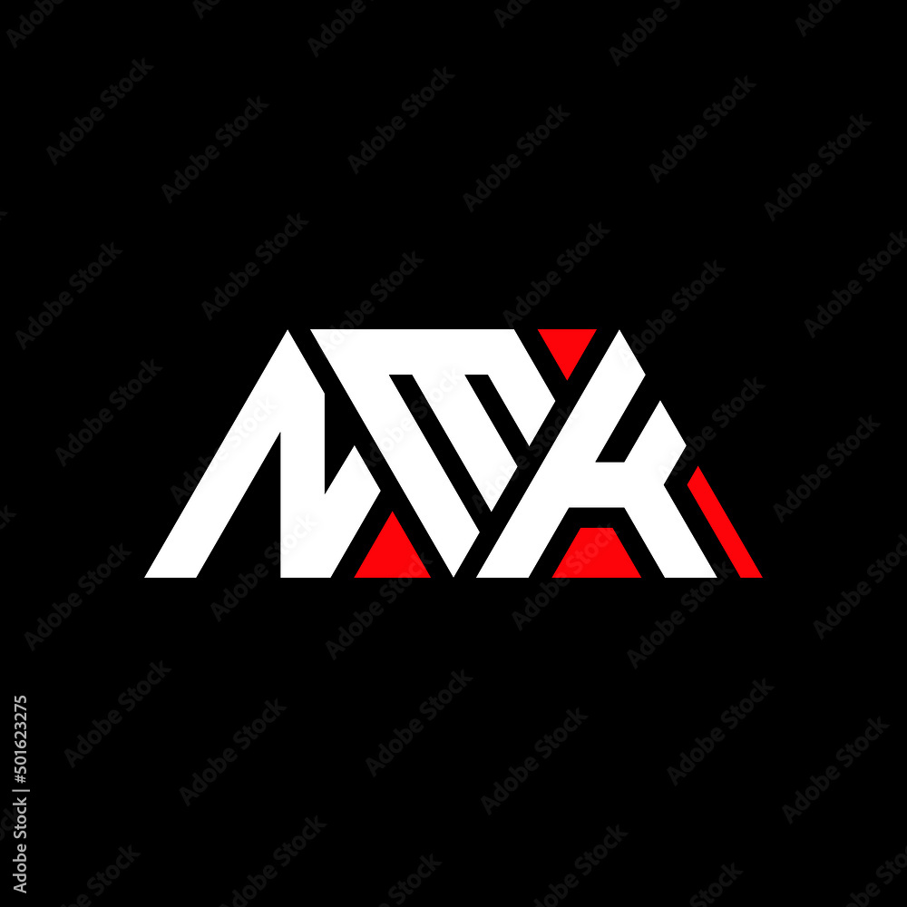 NMK triangle letter logo design with triangle shape. NMK triangle logo ...