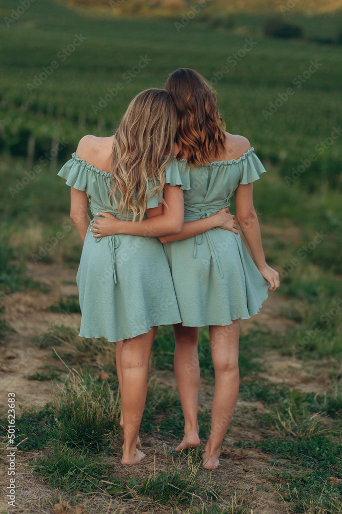 The concept of freedom and happiness of people who enjoy nature girls ...