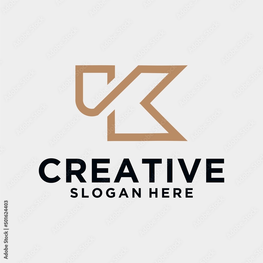 Letter k logo creative minimalist design template graphic alphabet ...