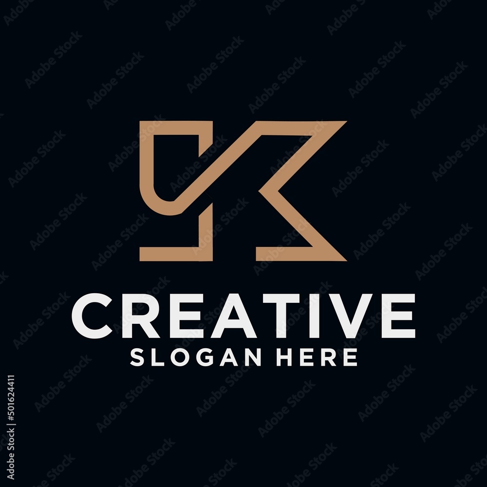 Letter k logo creative minimalist design template graphic alphabet ...