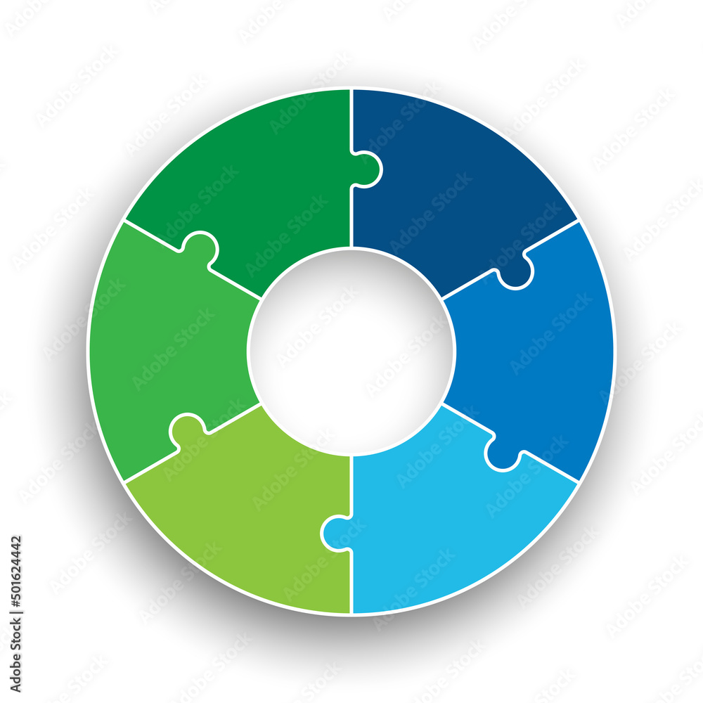 Six step modern infographic diagram Stock Vector | Adobe Stock