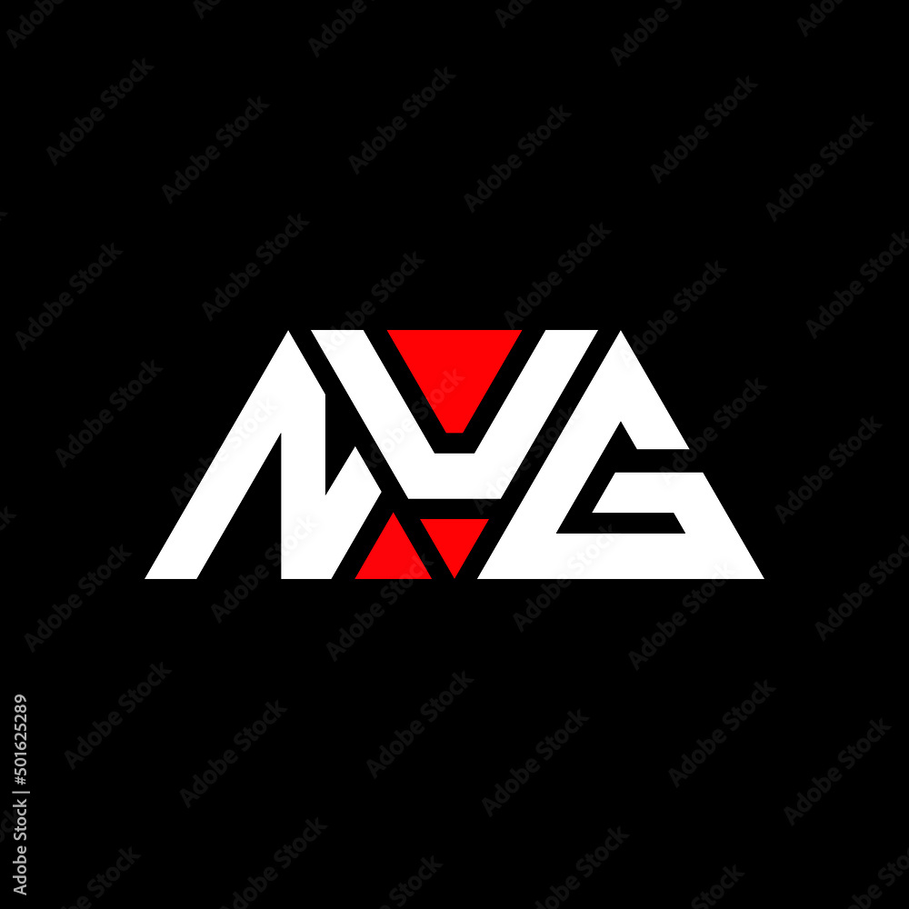 NUG triangle letter logo design with triangle shape. NUG triangle logo ...