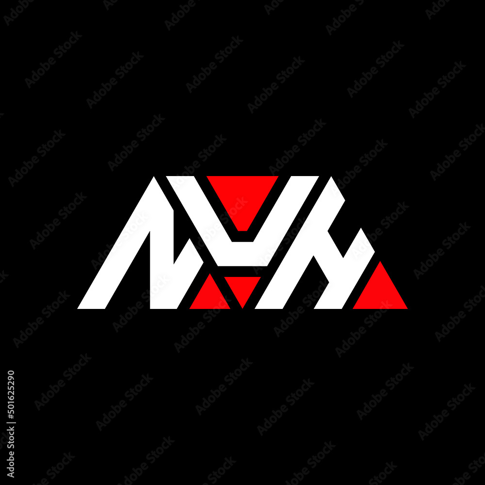 NUH triangle letter logo design with triangle shape. NUH triangle logo ...