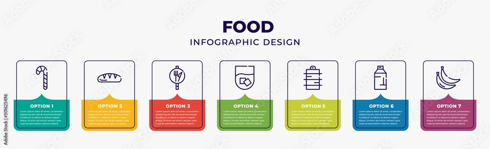 food infographic design template with christmas candy sticks, loaf of ...