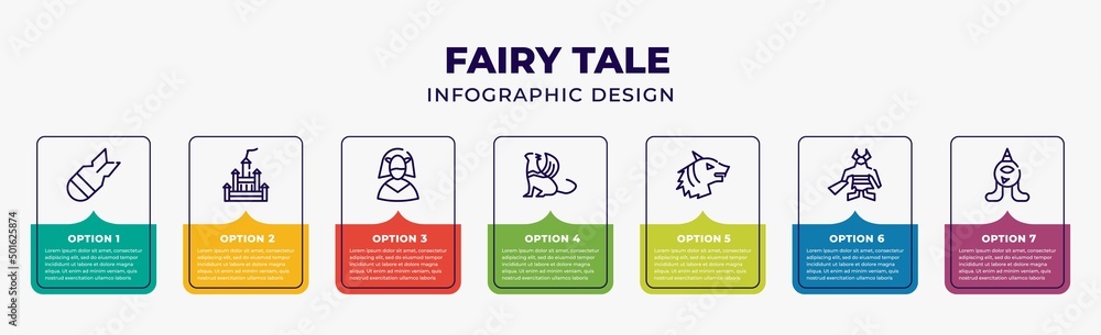 fairy tale infographic design template with atomic bomb, castle, damsel ... fairy tale infographic design template with atomic bomb, castle, damsel ...