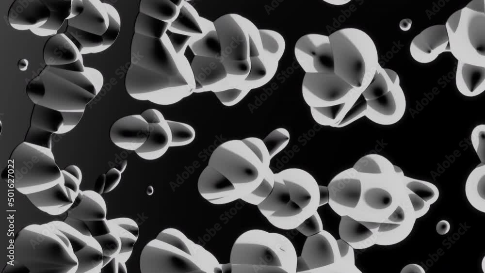 Abstract medical background with running blood cells, seamless loop ...
