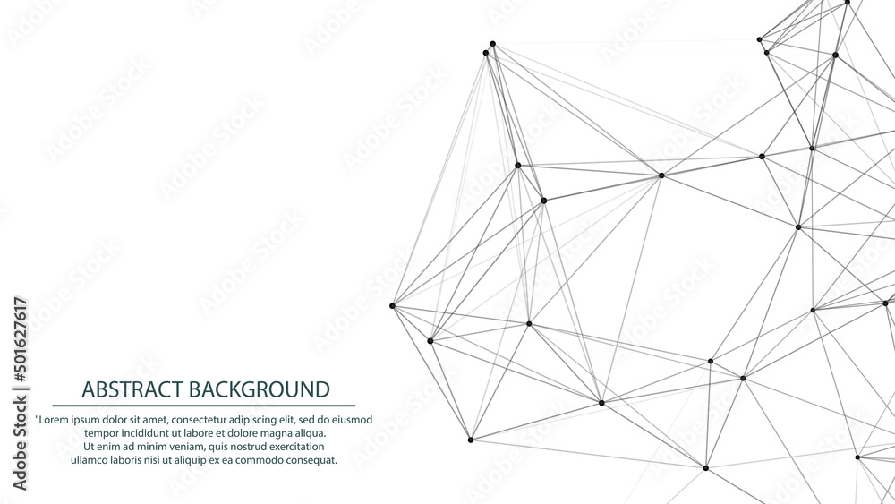 Network connection technology. Abstract white background with points and lines. Digital ...