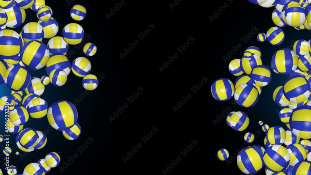 3D Rotating volleyball ball loop background. Sport equipment as loo 4K ...