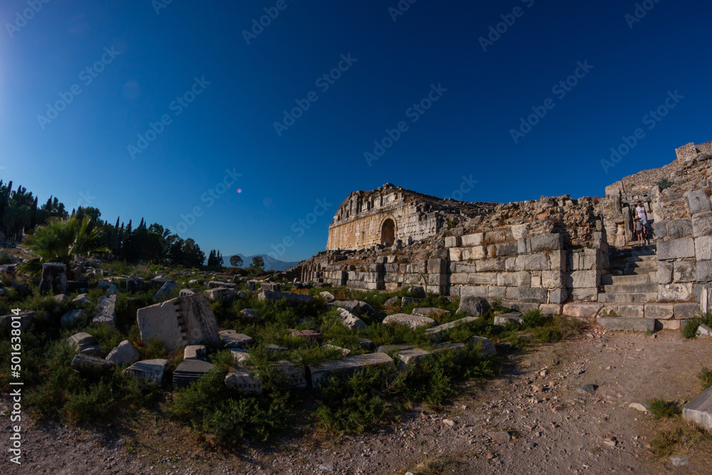 Miletus-Balat. The ancient roman amphitheater at Turkey. The ancient ...