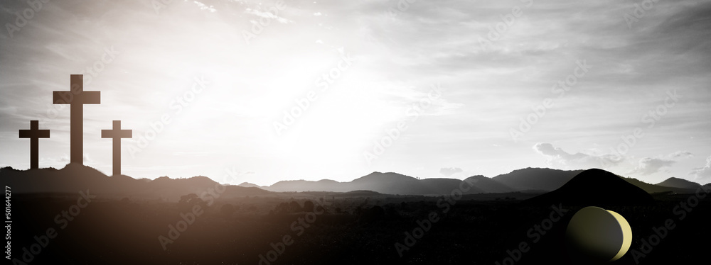 Crucifixion Of Jesus Christ and worship with faith in Good friday night ...