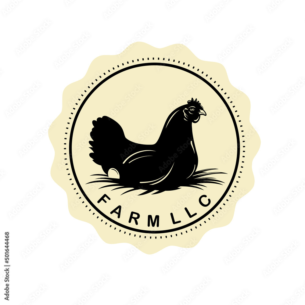 Chicken Farm Logo Vector Art Stock Vector | Adobe Stock