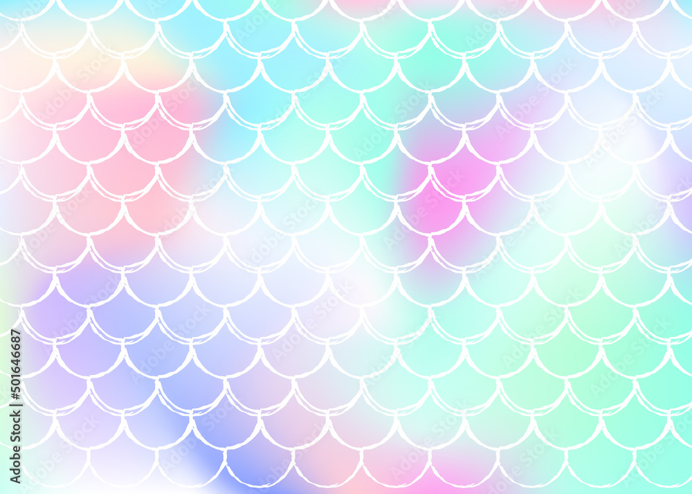 Gradient mermaid background with holographic scales. Stock Vector ...