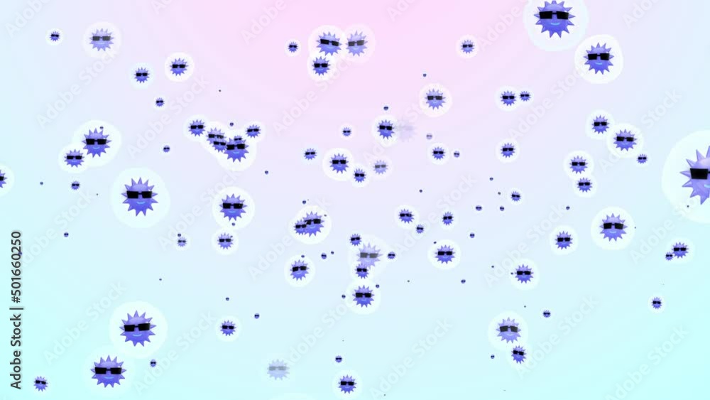 3d cartoon sun moving on beautiful color background. Stock Video ...