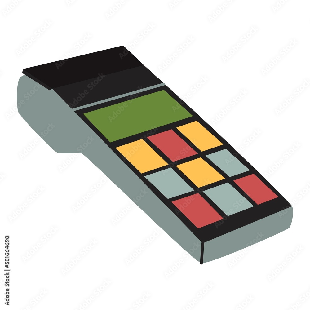 Cash register with touch screen. Terminal for card reading and issuance ...