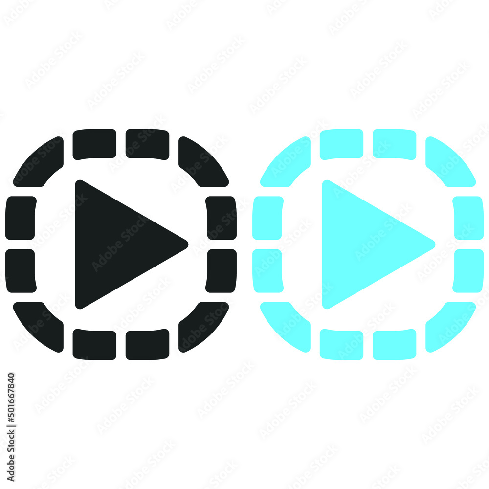 Play button icon in trendy flat style isolated on grey background. Play ...