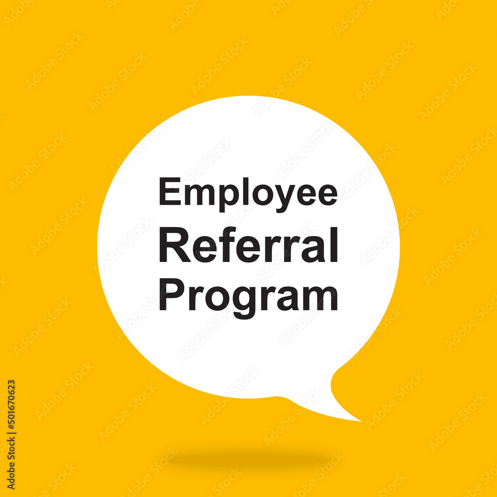 Employee referral program speech bubble banner vector with copy space ...