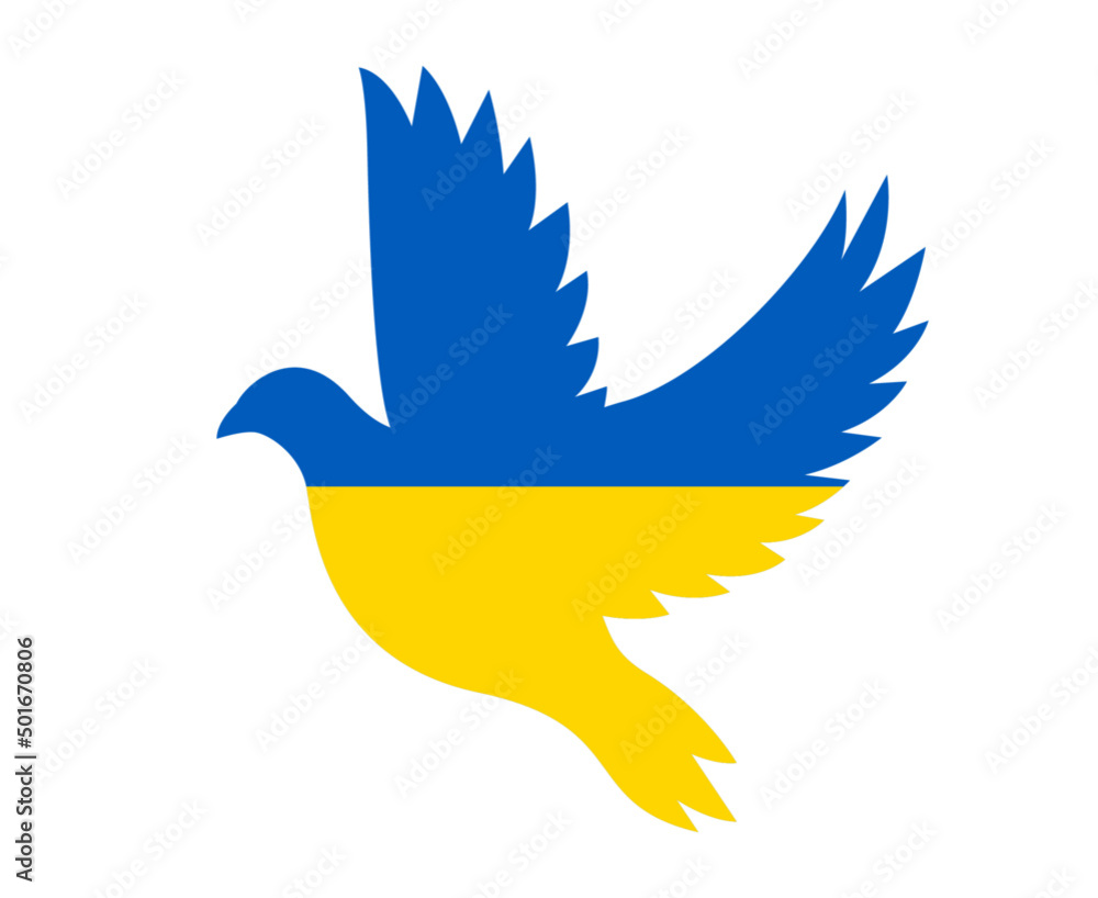 Ukraine dove of peace Flag Emblem Symbol Abstract National Europe ...