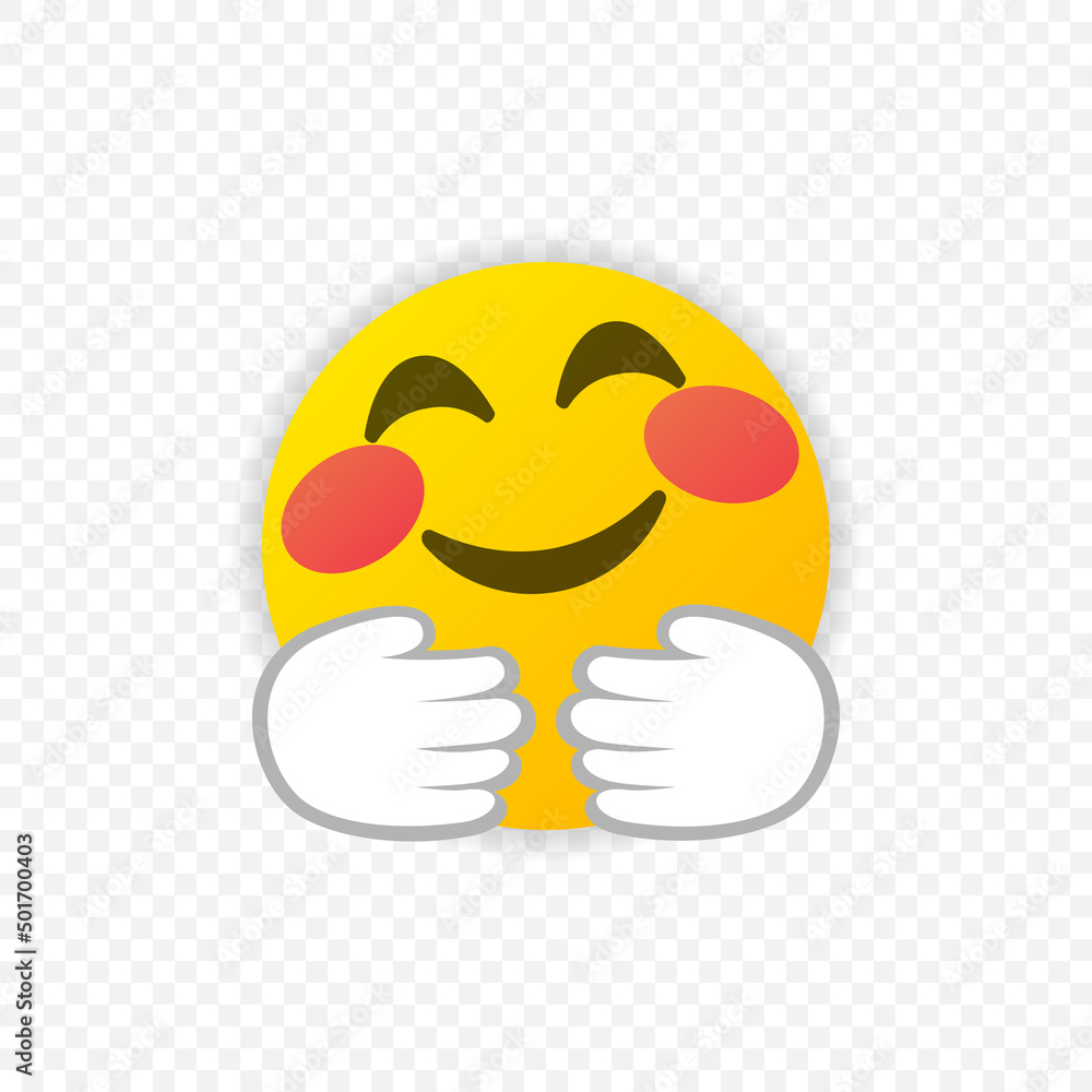 Hugging emoji vector icon isolated. Hugging emoticon symbol. Vector ...