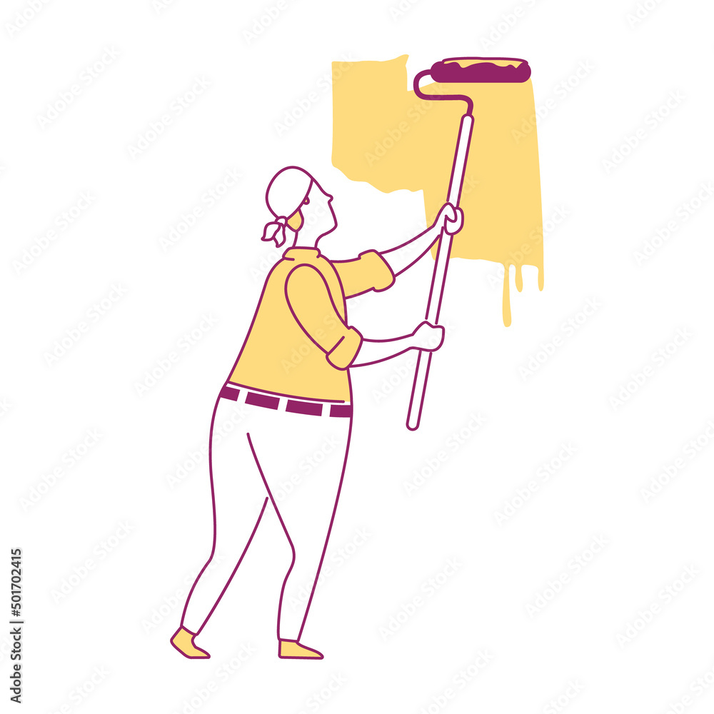 Animated Person Painting Wall