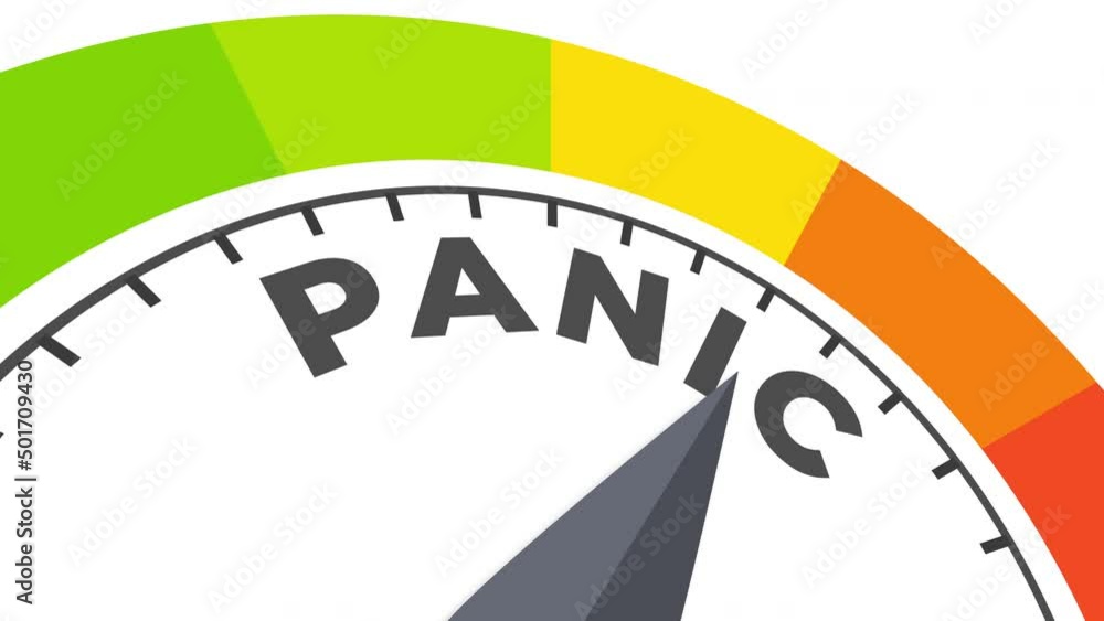 panic level measuring device animation.zoom effect.Infographic gauge ...