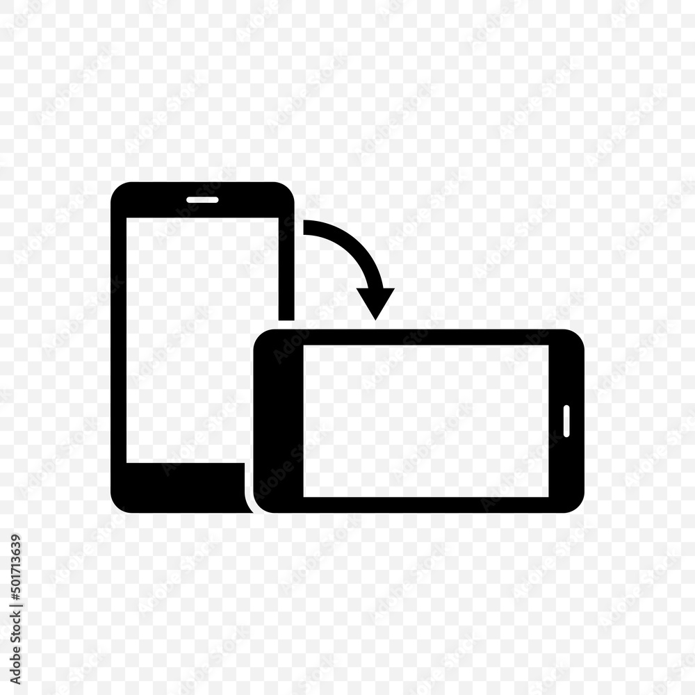 Rotate smartphone icon. Mobile screen rotation symbol. Horisontal or ...
