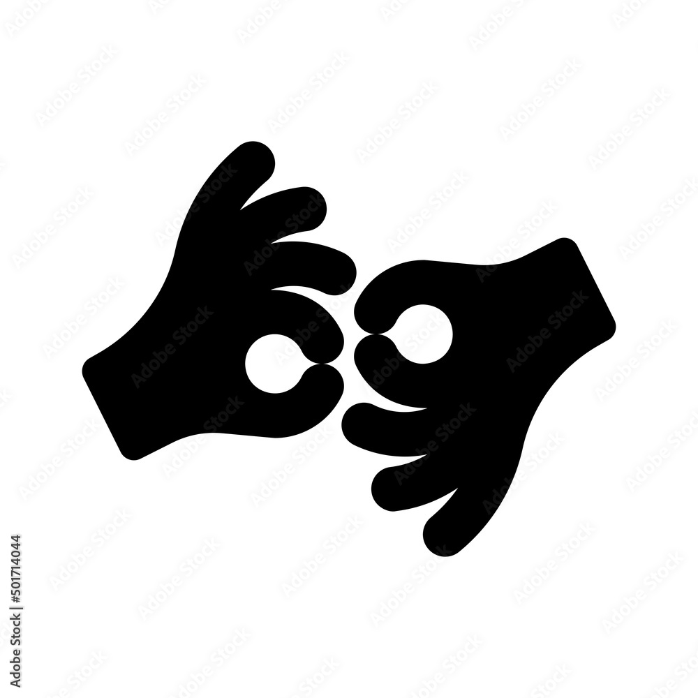 Sign language interpreting vector icon. US sing language hand symbol ...