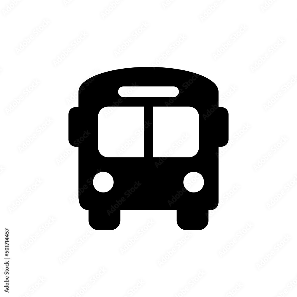 Bus vector icon. Public transport or school bus symbol isolated. Vector ...