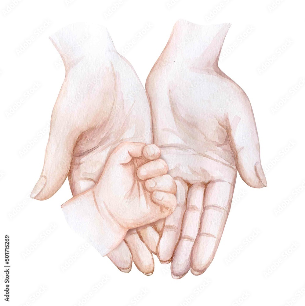 Mom And Baby Hands Drawing