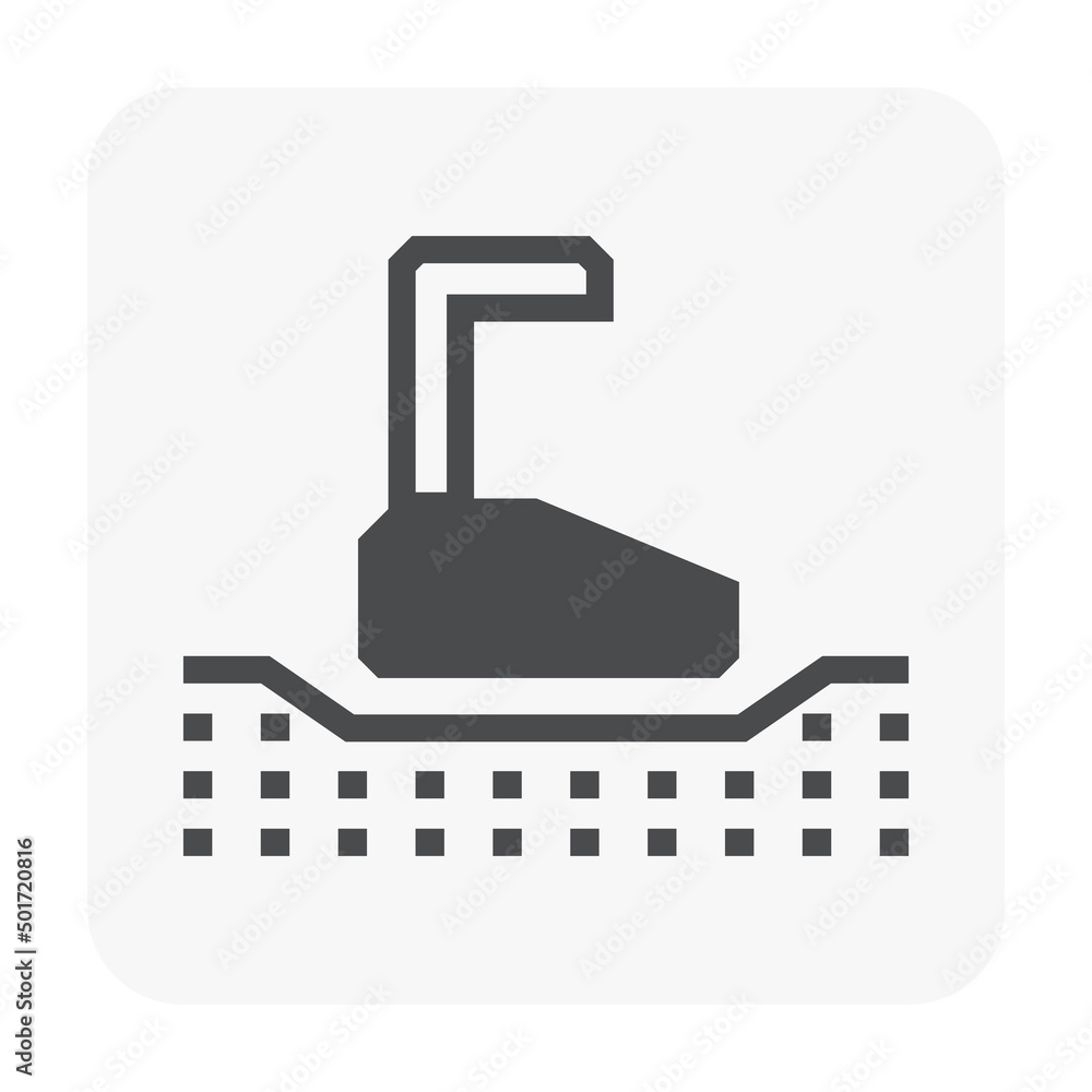 Nuclear density testing, NDT vector icon. Test method of earthwork ...