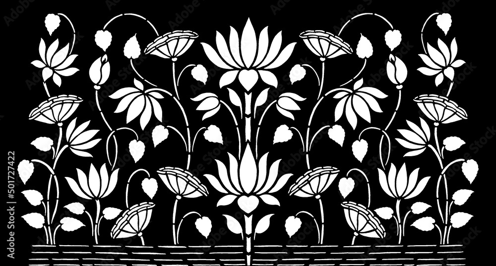 Lotus Stencil Stock Illustration | Adobe Stock