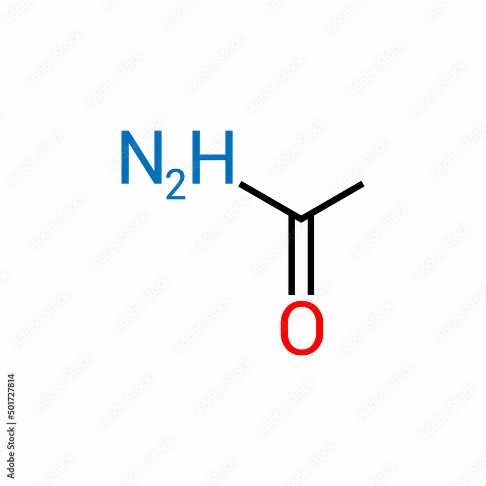 chemical structure of Acetamide (C2H5NO) Stock Vector | Adobe Stock