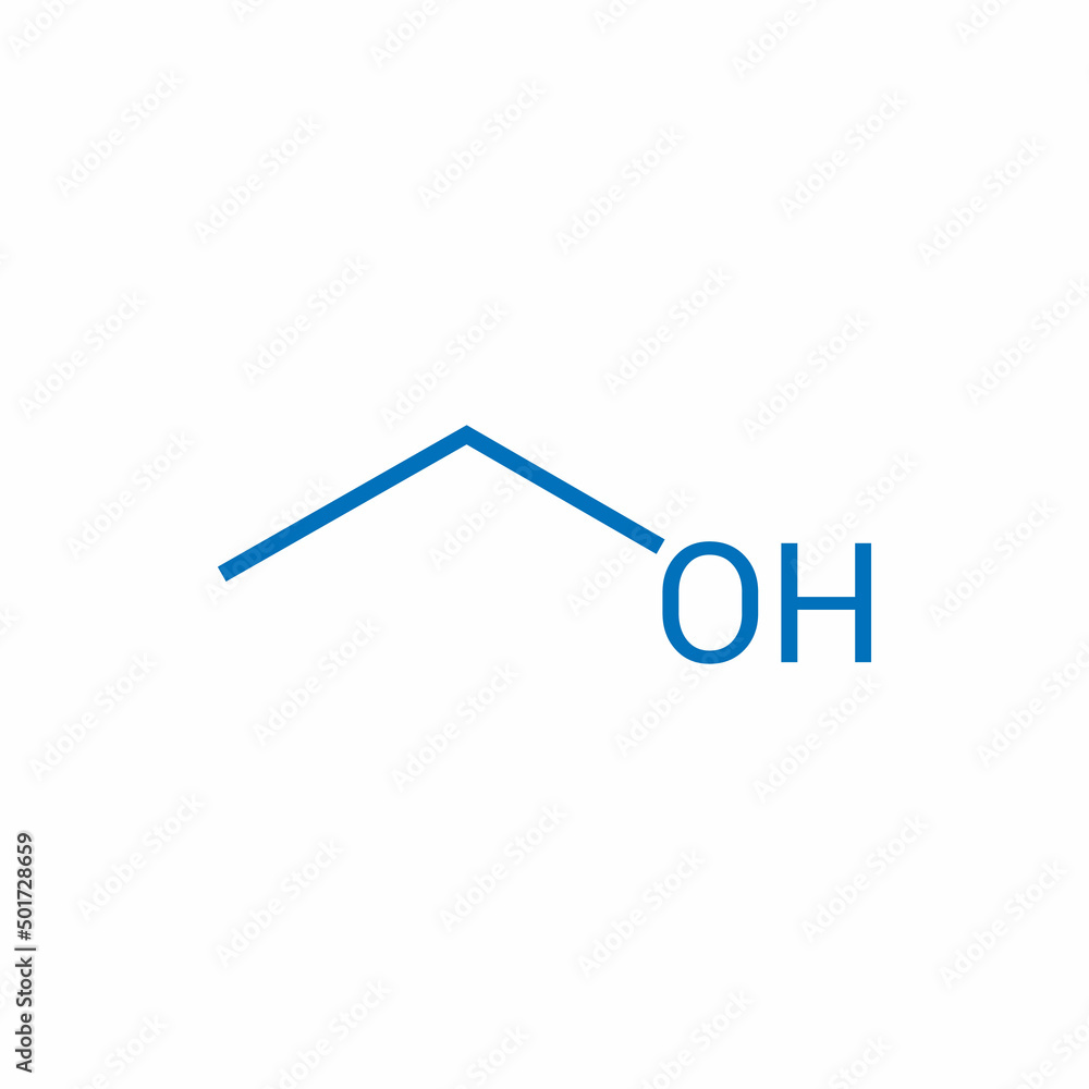 chemical structure of ethanol (C2H6O) Stock Vector | Adobe Stock