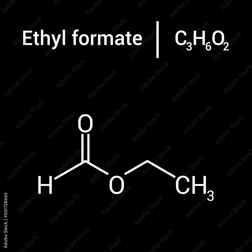 chemical structure of Ethyl formate (C3H6O2) Stock Vector | Adobe Stock