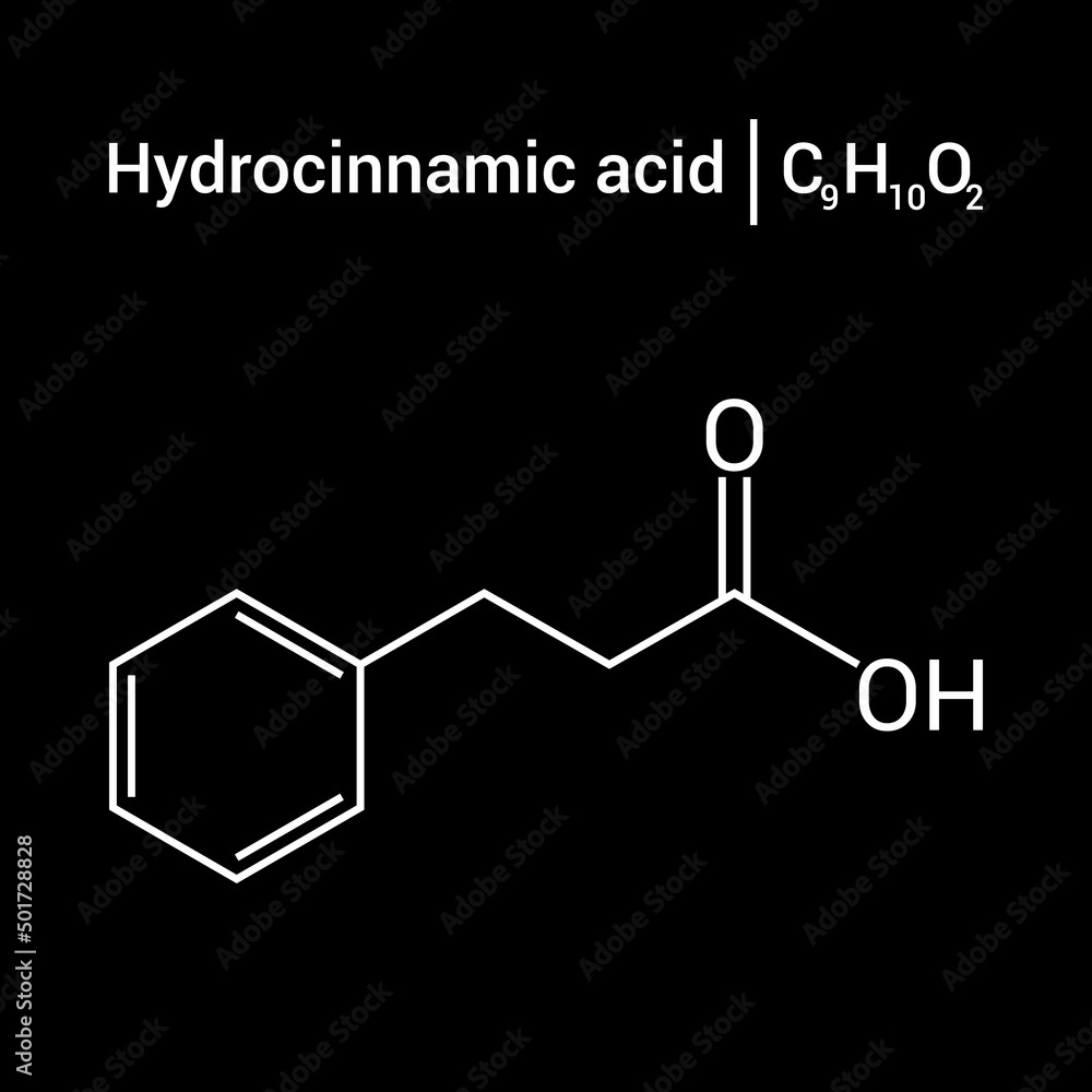 chemical structure of hydrocinnamic acid (C9H10O2) Stock Vector | Adobe ...