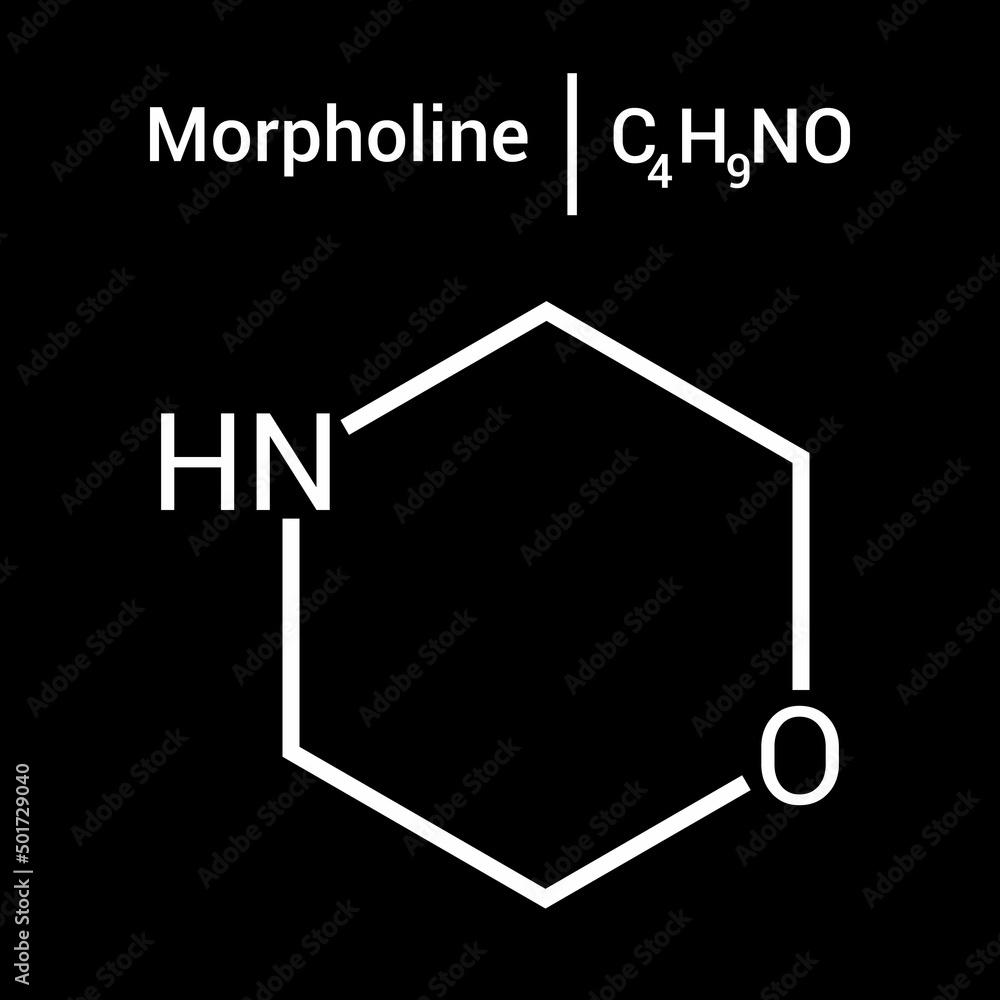 chemical structure of Morpholine (C4H9NO) Stock Vector | Adobe Stock