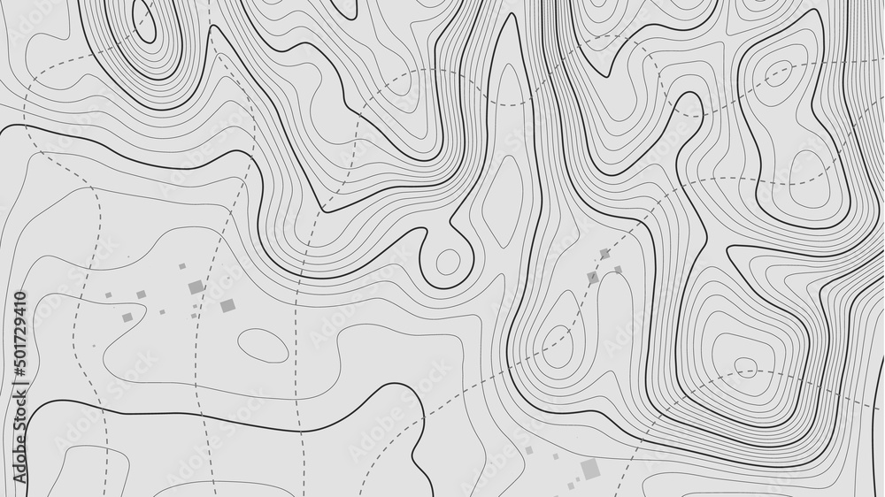 Abstract paper cut shapes. Topographic map on white background. Topo ...
