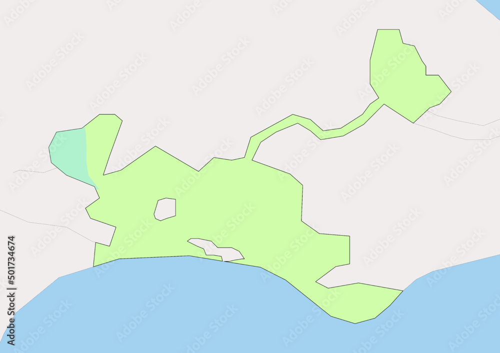 High detailed vector Dhekelia Cantonment physical map, topographic map ...