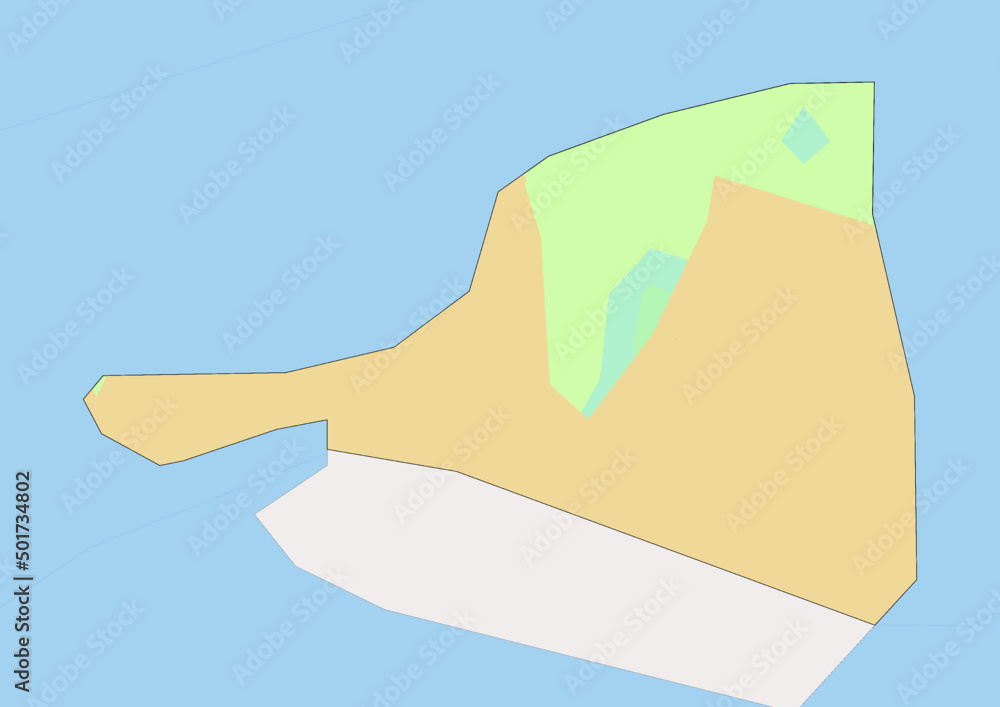 High detailed vector Saint Martin physical map, topographic map of ...