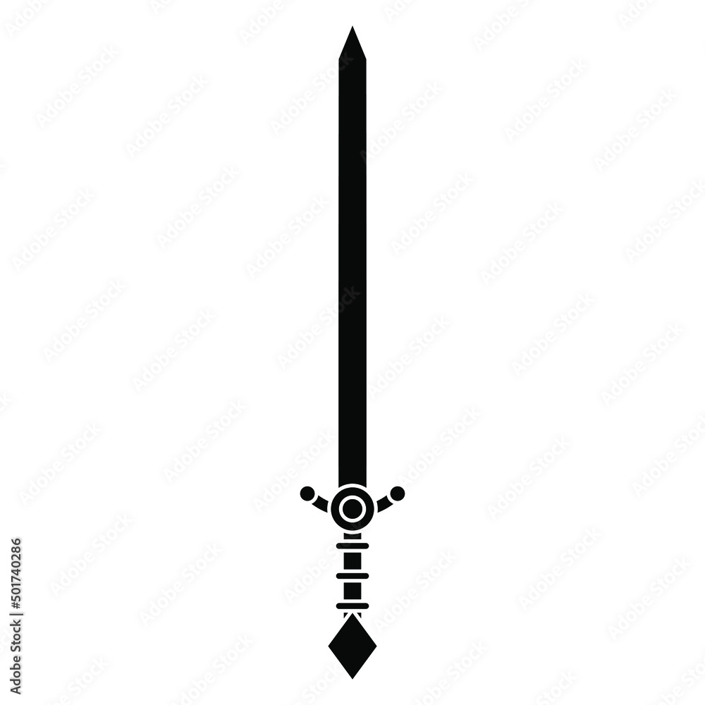 Sword Icon Vector Set Saber Illustration Sign Collection Weapon Symbol Steel Logo Stock