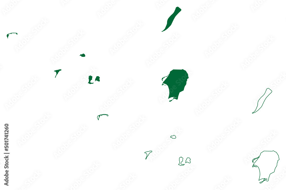 Zeila Archipelago (Republic of Somaliland) map vector illustration ...