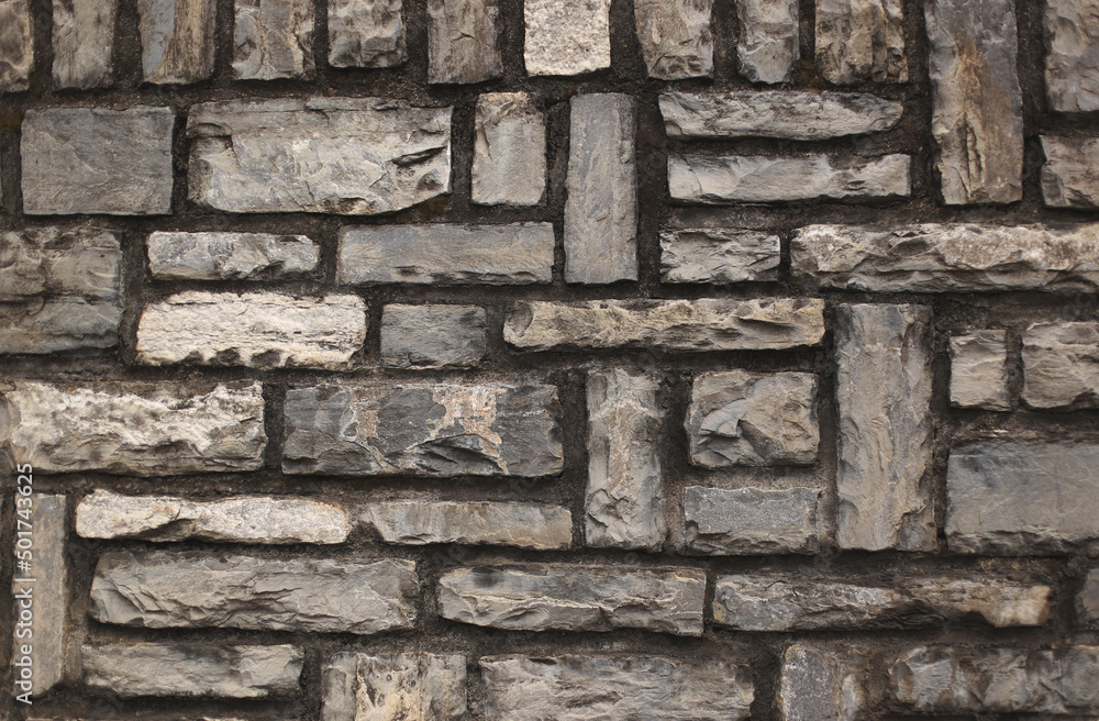 Stone grey wall texture, background, rectangular shaped stones Stock ...