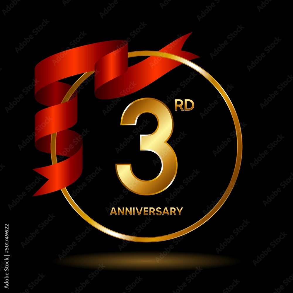 3rd Anniversary logo. Anniversary celebration template design with ...